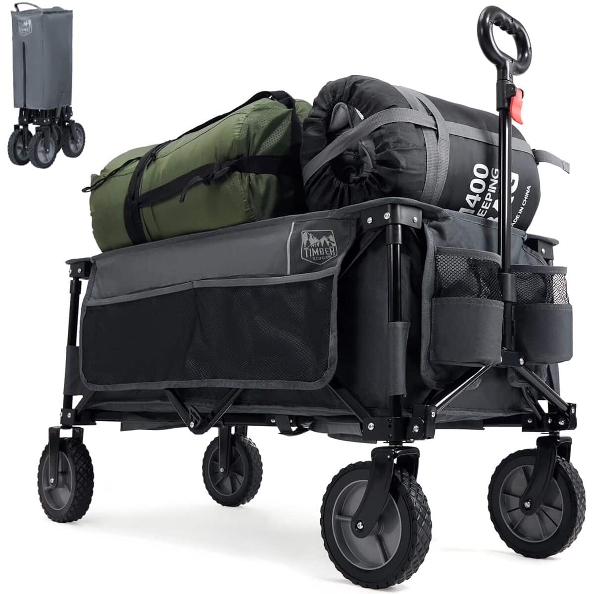 Test du chariot de plage pliable 100kg Timber Ridge